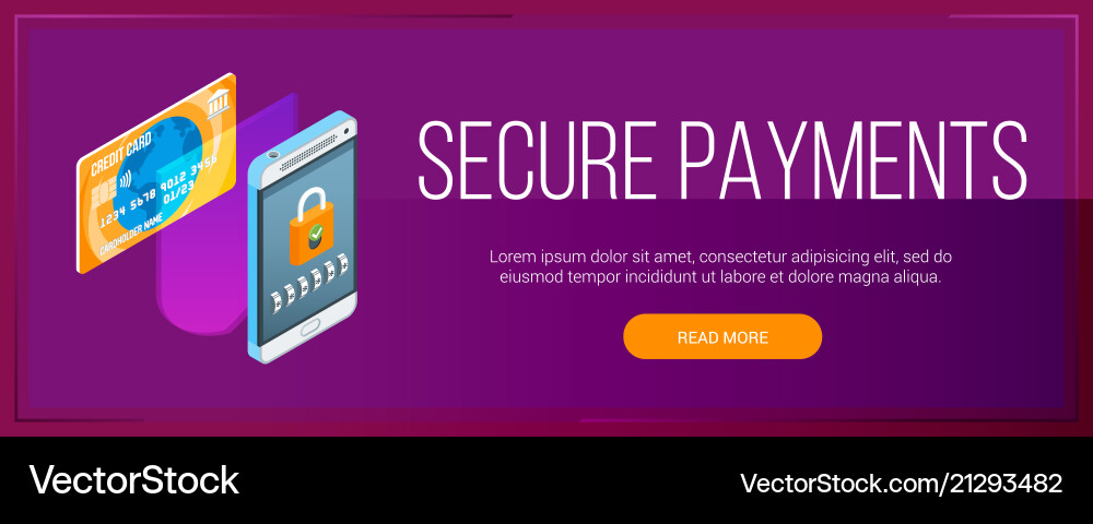 Secure payments banner Royalty Free Vector Image