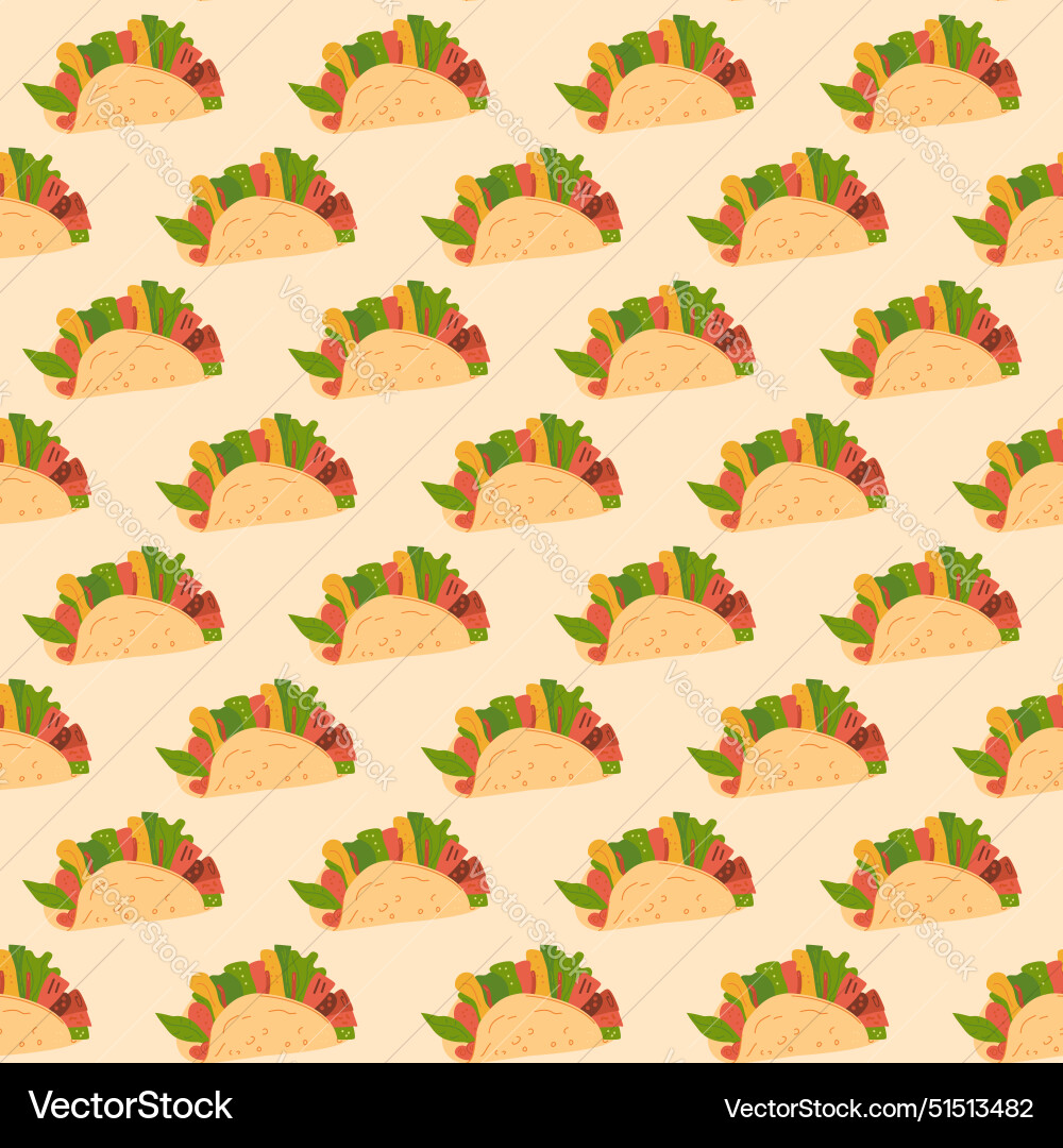 Tacos seamless pattern traditional mexican Vector Image