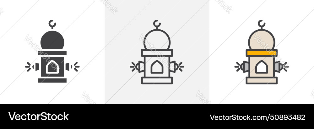 Takbir icon set islam prayer symbol islamic Vector Image