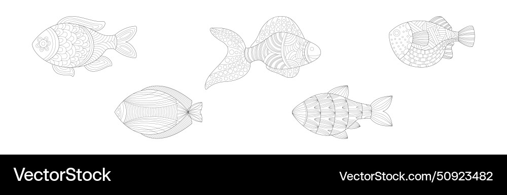 Underwater nature entangle coloring book object Vector Image