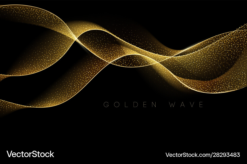Abstract shiny color gold wave design element Vector Image