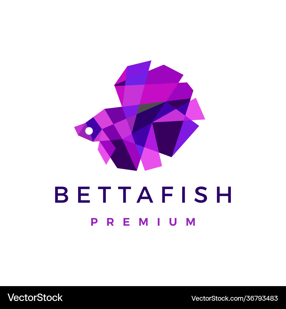 Betta fish geometric polygonal logo icon Vector Image