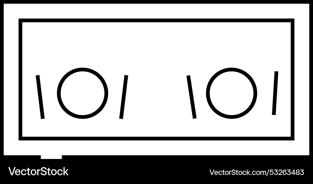 Big kitchen table top view line icon Royalty Free Vector