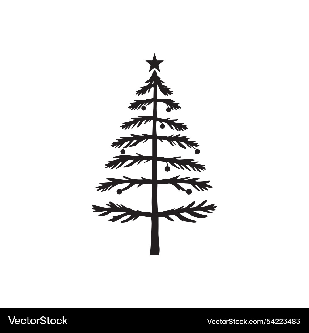 Christmas tree logo template Royalty Free Vector Image