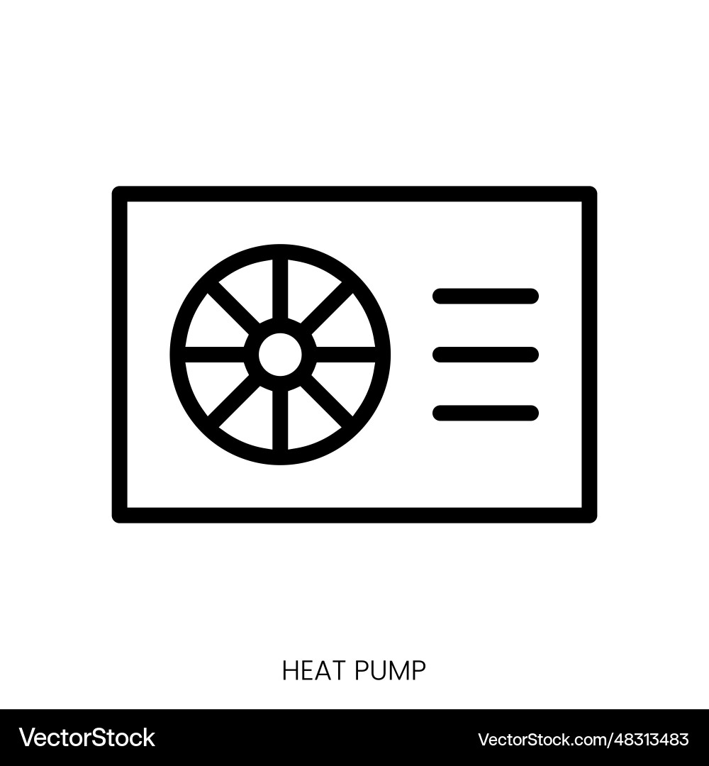 Wärmepumpe Icon Linie Kunst Stil Design isoliert Vektorbild