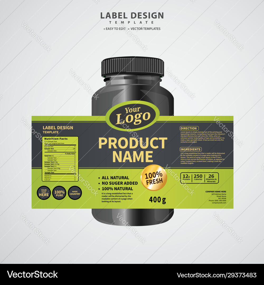 Label and packaging template design Royalty Free Vector