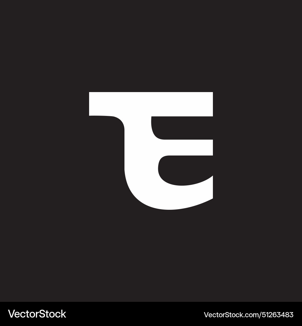 Letter te simple geometric abstract logo Vector Image