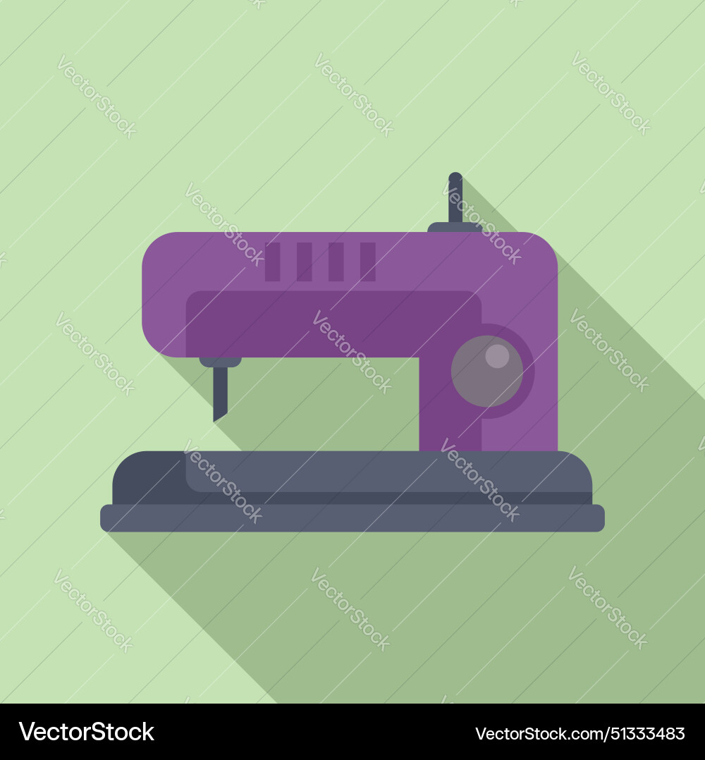 Modern sewing machine icon on green background Vector Image