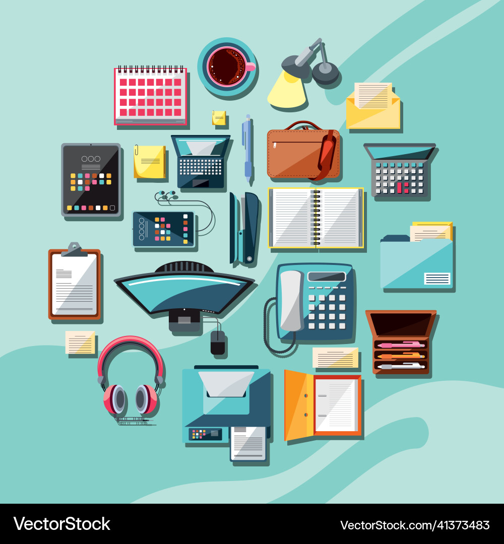 Office supplies icons Royalty Free Vector Image
