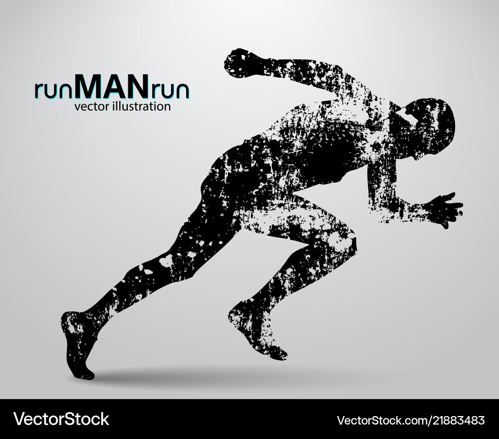 Silhouette of a running man Royalty Free Vector Image
