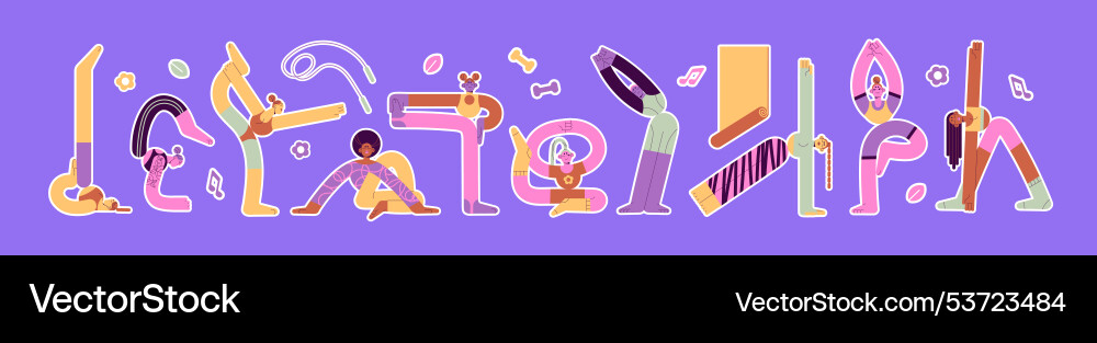 Abstract people training set women stretching Vector Image