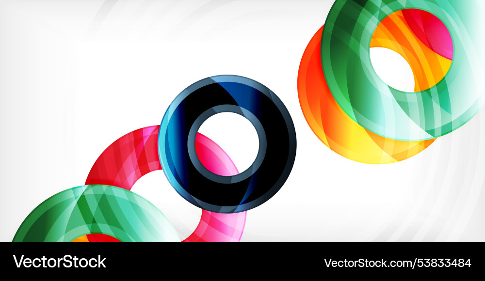 Bright colorful circles with light effects Vector Image