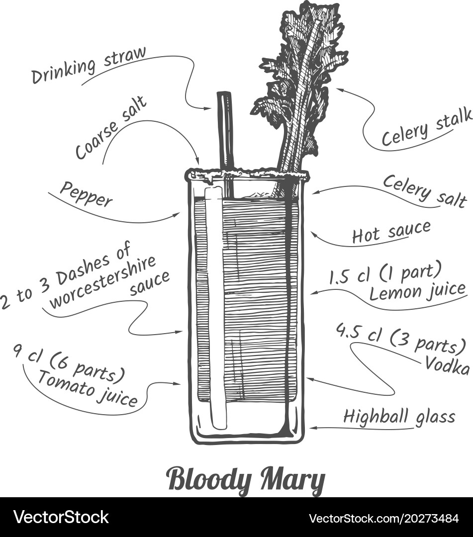 Cocktail bloody mary Royalty Free Vector Image