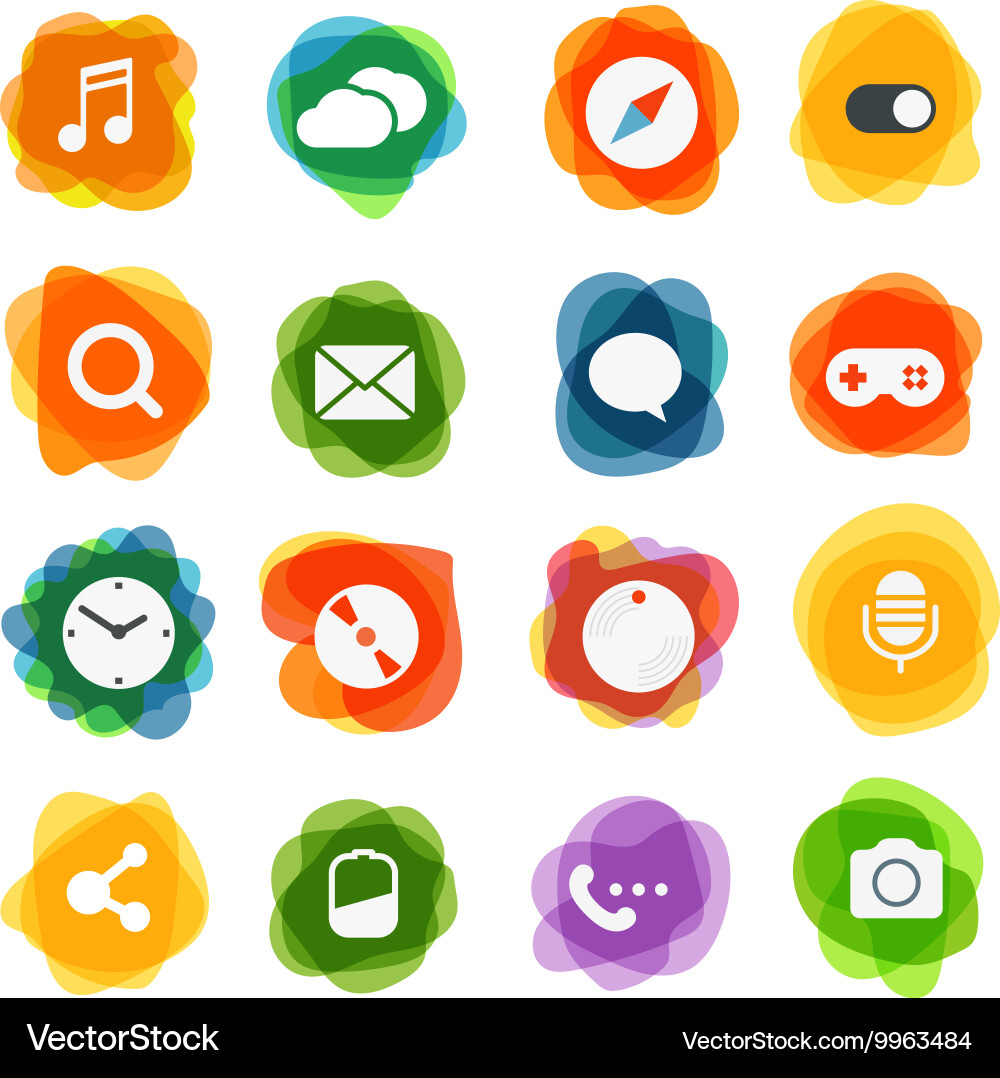 Different technology silhouette icons collection Vector Image