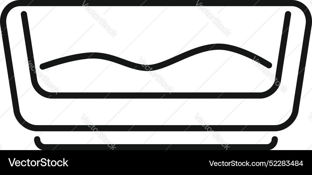 Empty rectangular pot with wavy edge for planting Vector Image