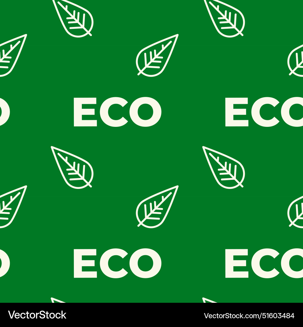 Green eco friendly seamless pattern Royalty Free Vector