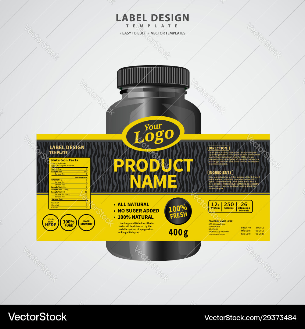 Label and packaging template design Royalty Free Vector