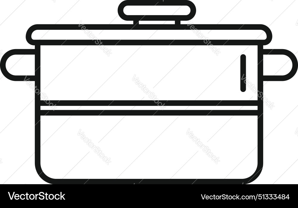 Line art of a cooking pot Royalty Free Vector Image