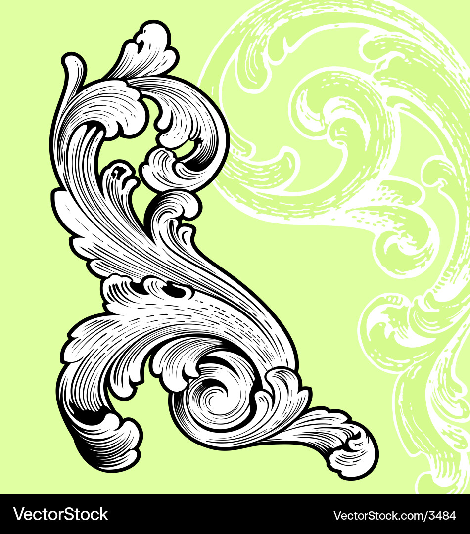 Ornate Scroll Cartouche Royalty Free Vector Image