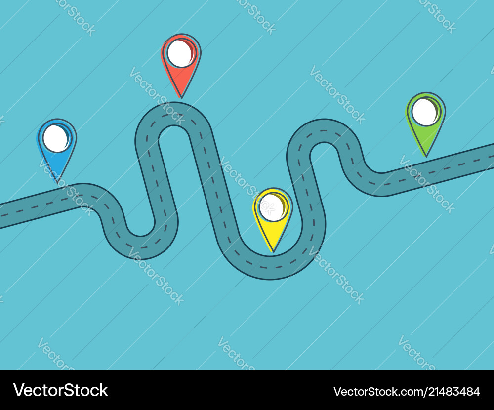 Road trip and journey route infographic Royalty Free Vector