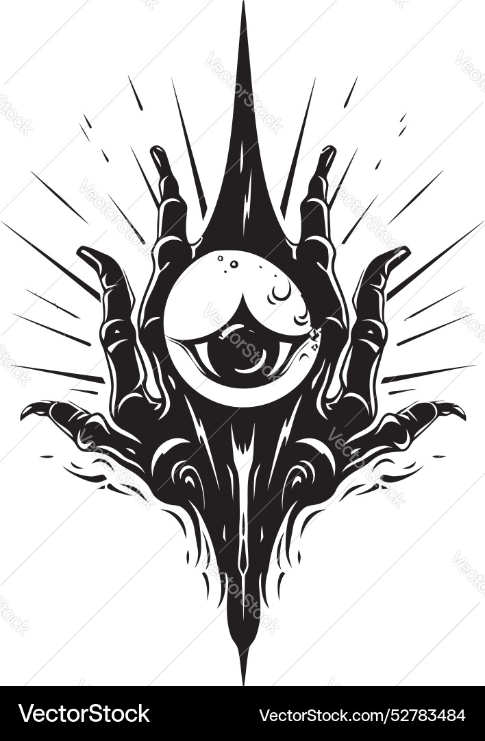 Sinister seer devils gaze on ocular symbol Vector Image