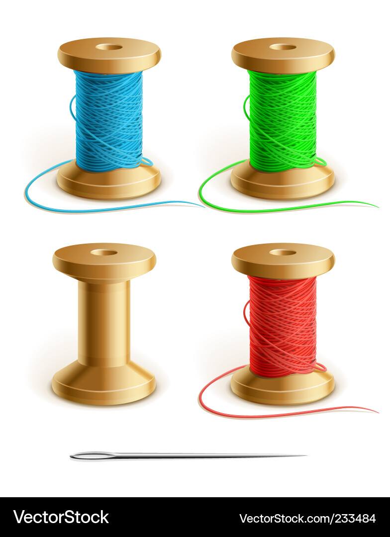 Thread and needle Royalty Free Vector Image - VectorStock