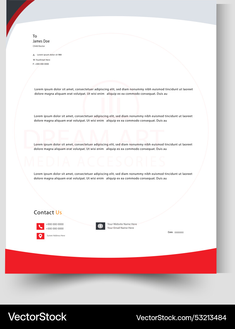 Web free wavy letterhead template psd Royalty Free Vector