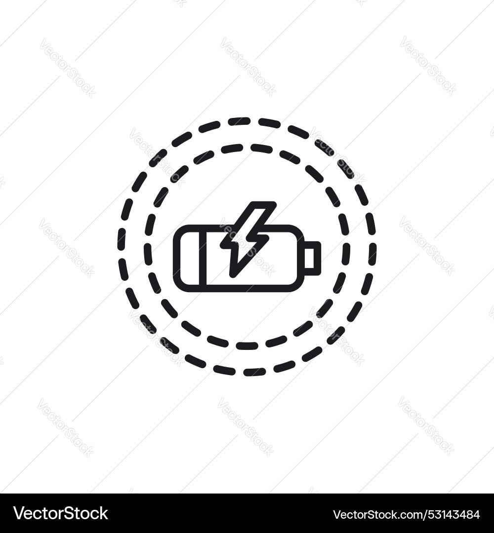 Wireless charging icon symbol on white background Vector Image