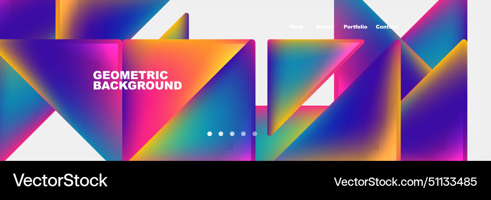 A colorful geometric background with triangles Vector Image