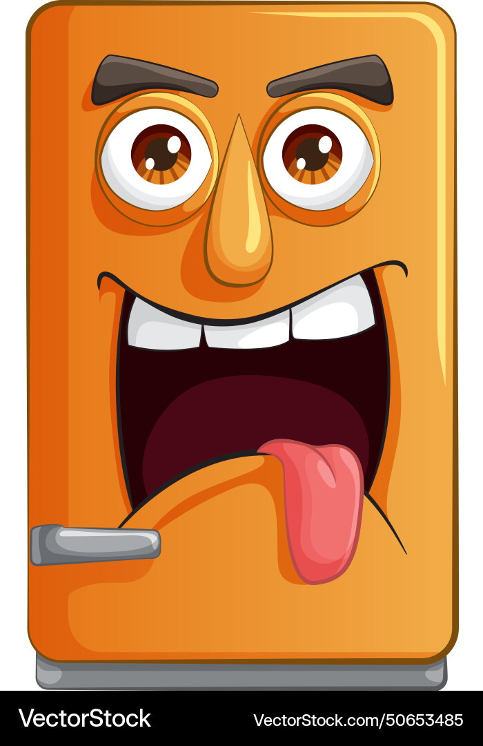 Animated fridge with a playful mischievous Vector Image