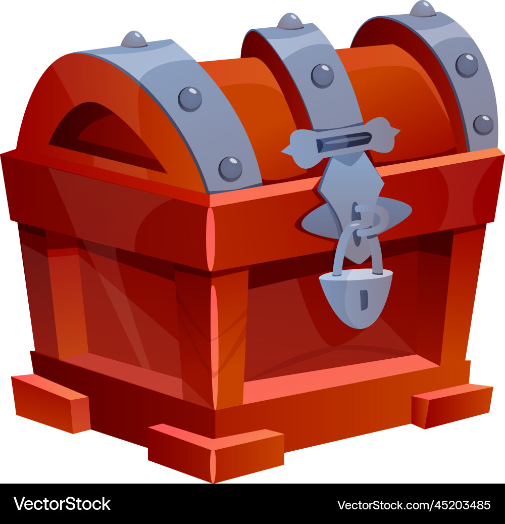 Brown treasure chest with lock as game object Vector Image