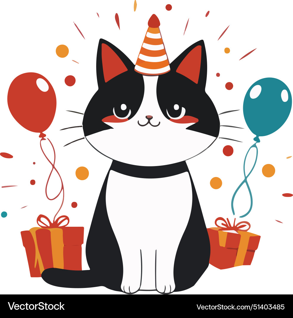 Cat for congratulations Royalty Free Vector Image