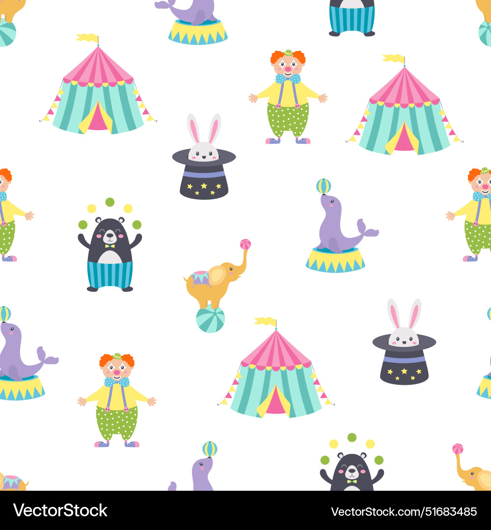 Circus seamless pattern Royalty Free Vector Image
