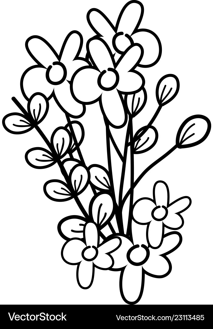 Flowers drawing cartoon Royalty Free Vector Image