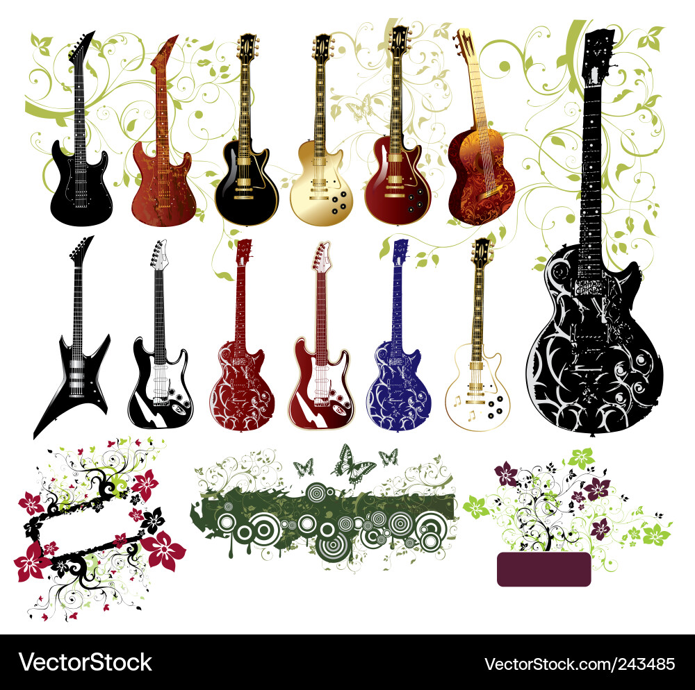 Guitars Royalty Free Vector Image - VectorStock