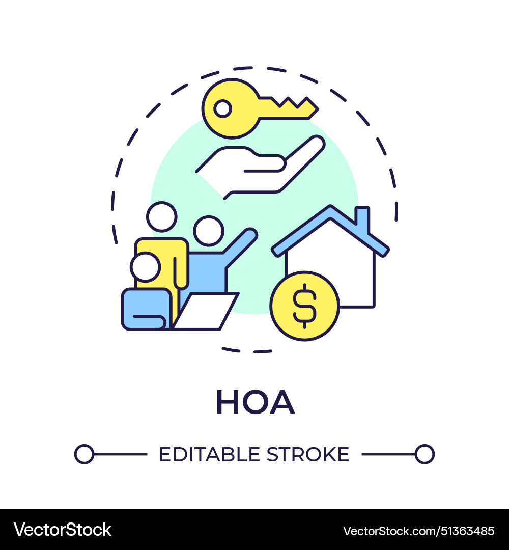 Hoa multi color concept icon Royalty Free Vector Image