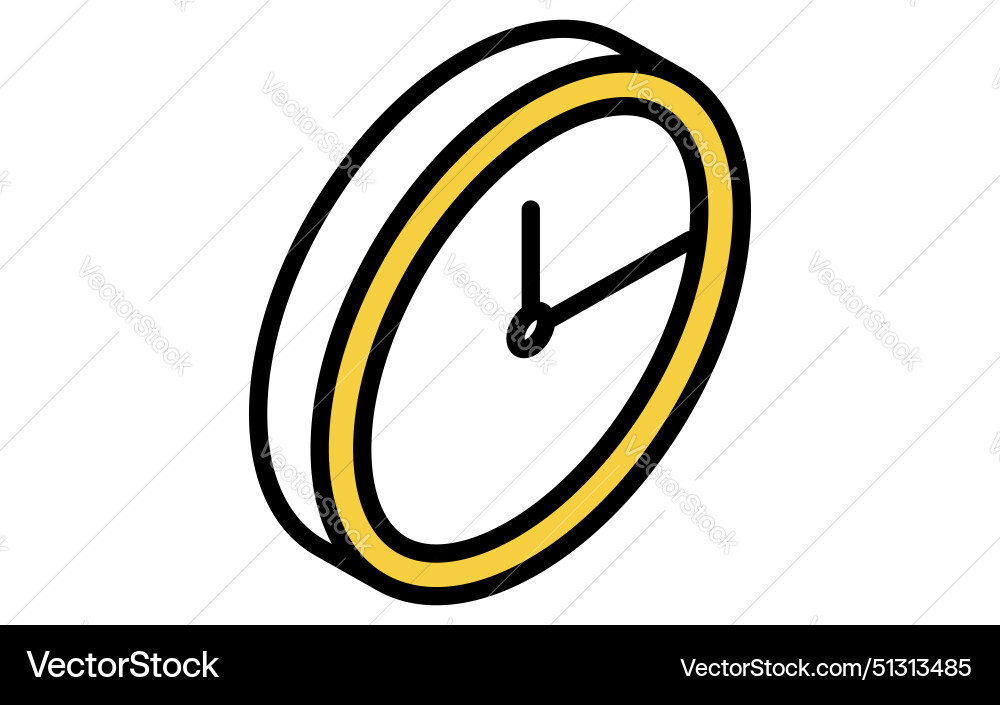 Interior wall clock isometric Royalty Free Vector Image