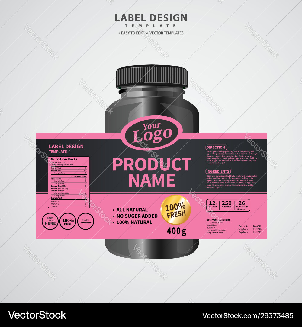 Label and packaging template design Royalty Free Vector