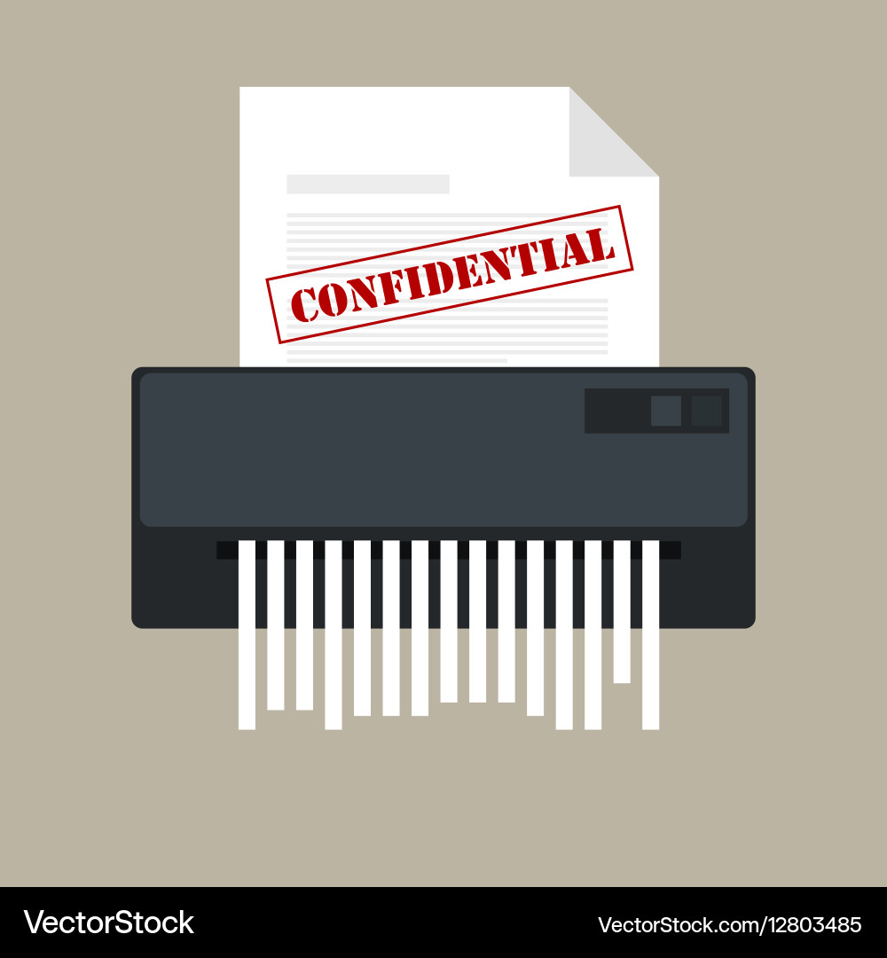 Paper shredder confidential icon and private Vector Image