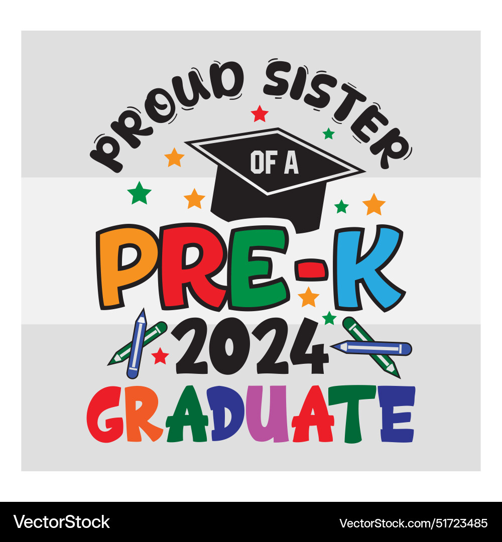 Prek 2024 Absolvent svg stolze Schwester Vektorbild