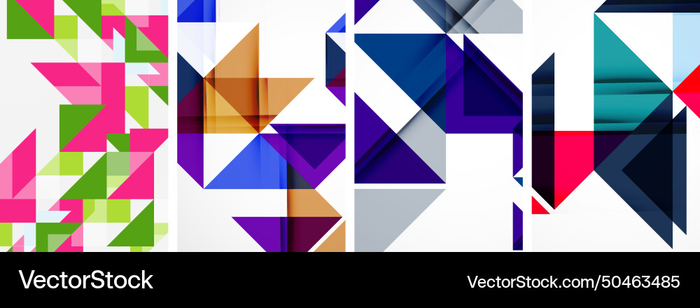 Set of abstract random triangle composition Vector Image
