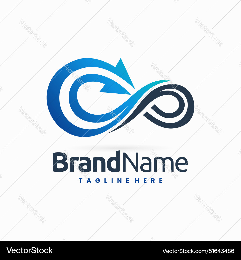 Arrow infinity logo combination Royalty Free Vector Image