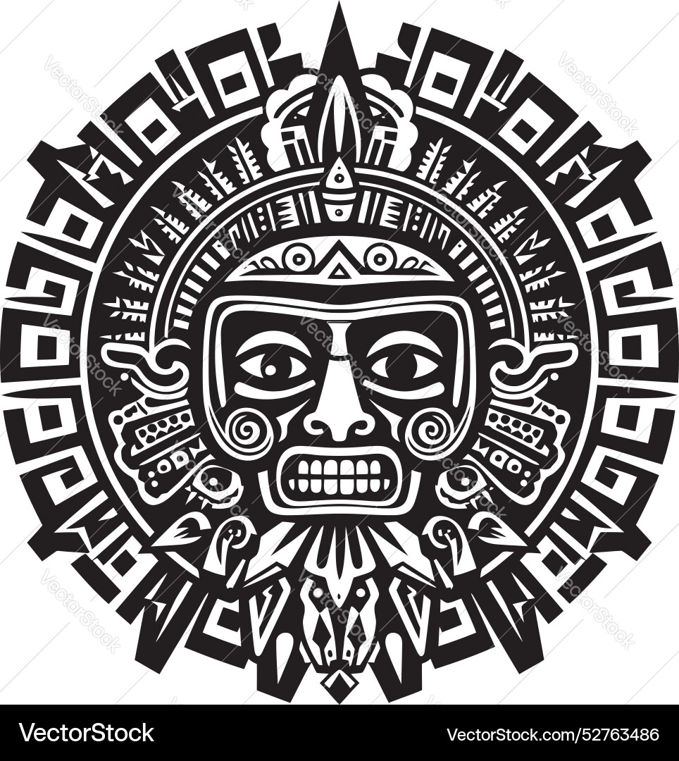 Aztec art of history symbols echoes Royalty Free Vector
