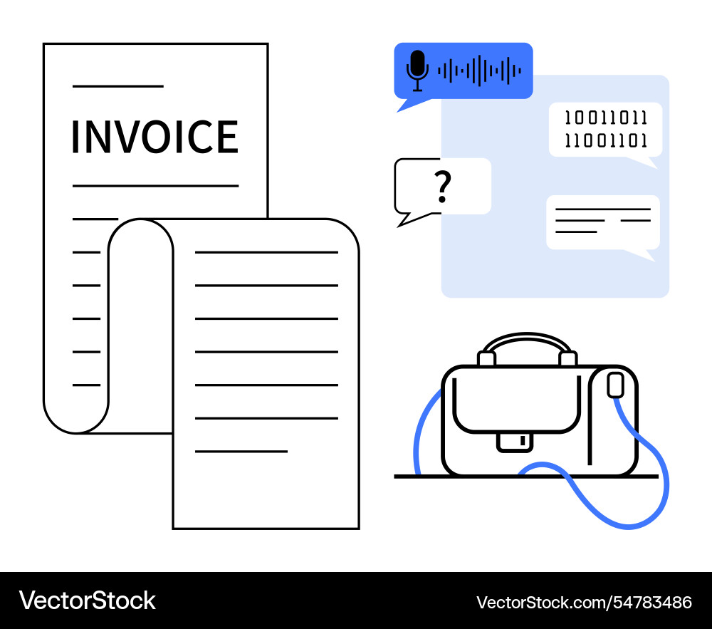 Business invoice document chat messages voice Vector Image