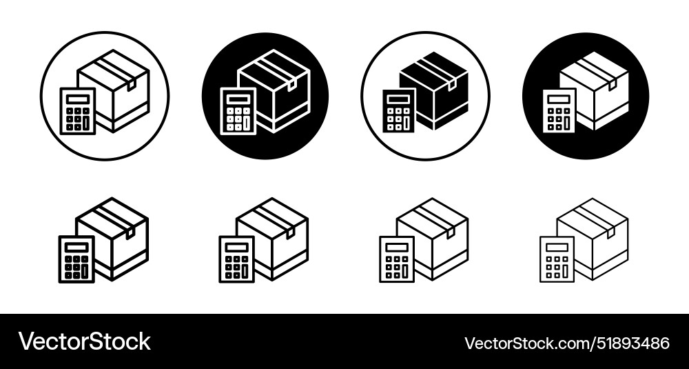 Estimate cost delivery icon set collection Vector Image