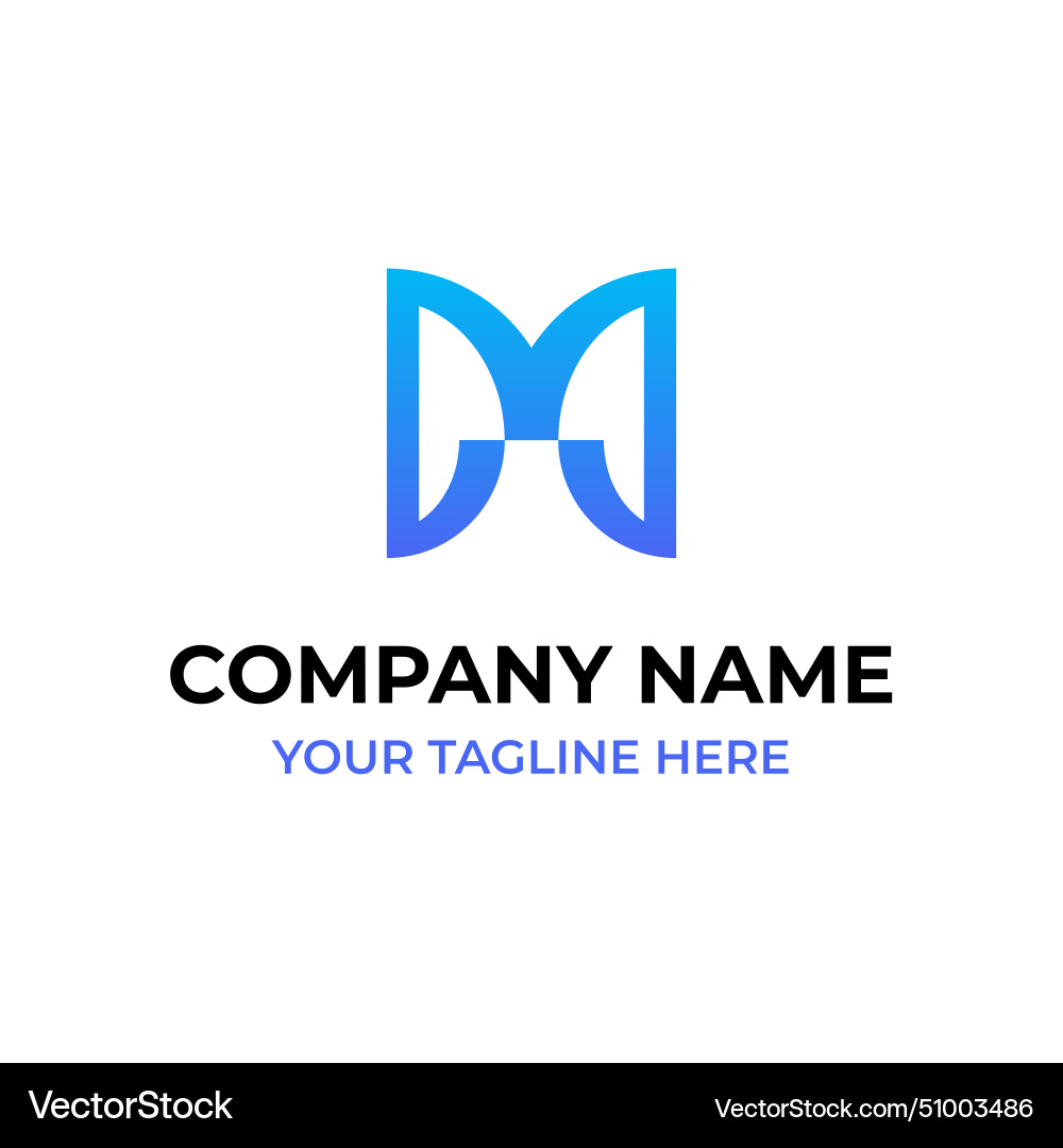 M letter butterfly logo Royalty Free Vector Image