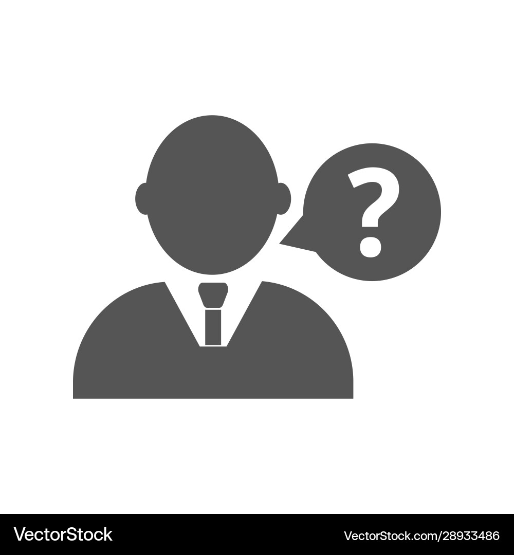 Man with question mark pictograph on white Vector Image