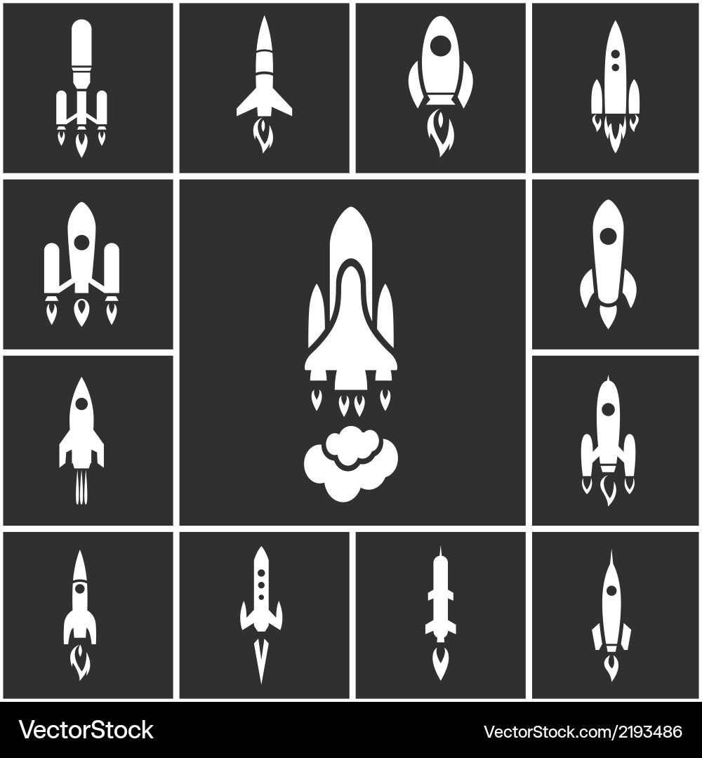 Rocket set Royalty Free Vector Image - VectorStock
