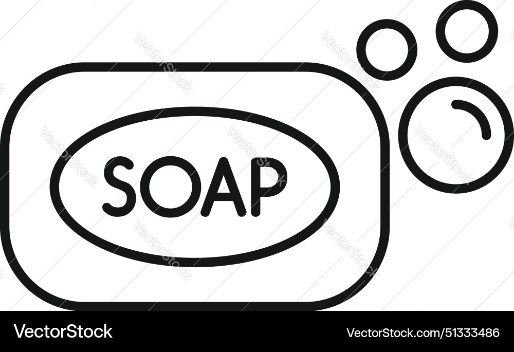 Soap bar line art Royalty Free Vector Image - VectorStock