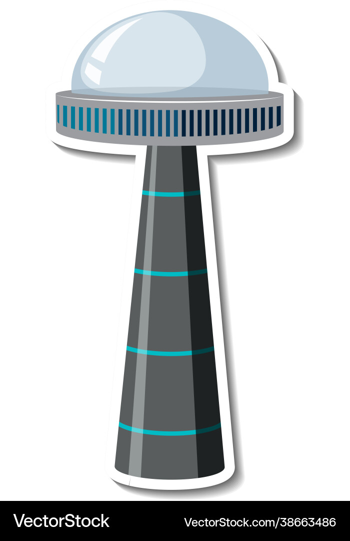 Sticker template with unidentified flying object Vector Image